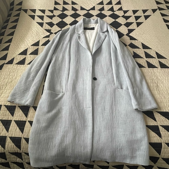 Zara | Jackets & Coats | Zara Basics Linen Blend Coat | Poshmark